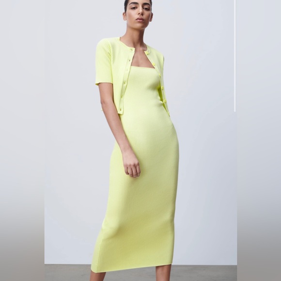 Zara | Dresses | Zara Ribbed Knit Dress Set | Poshmark